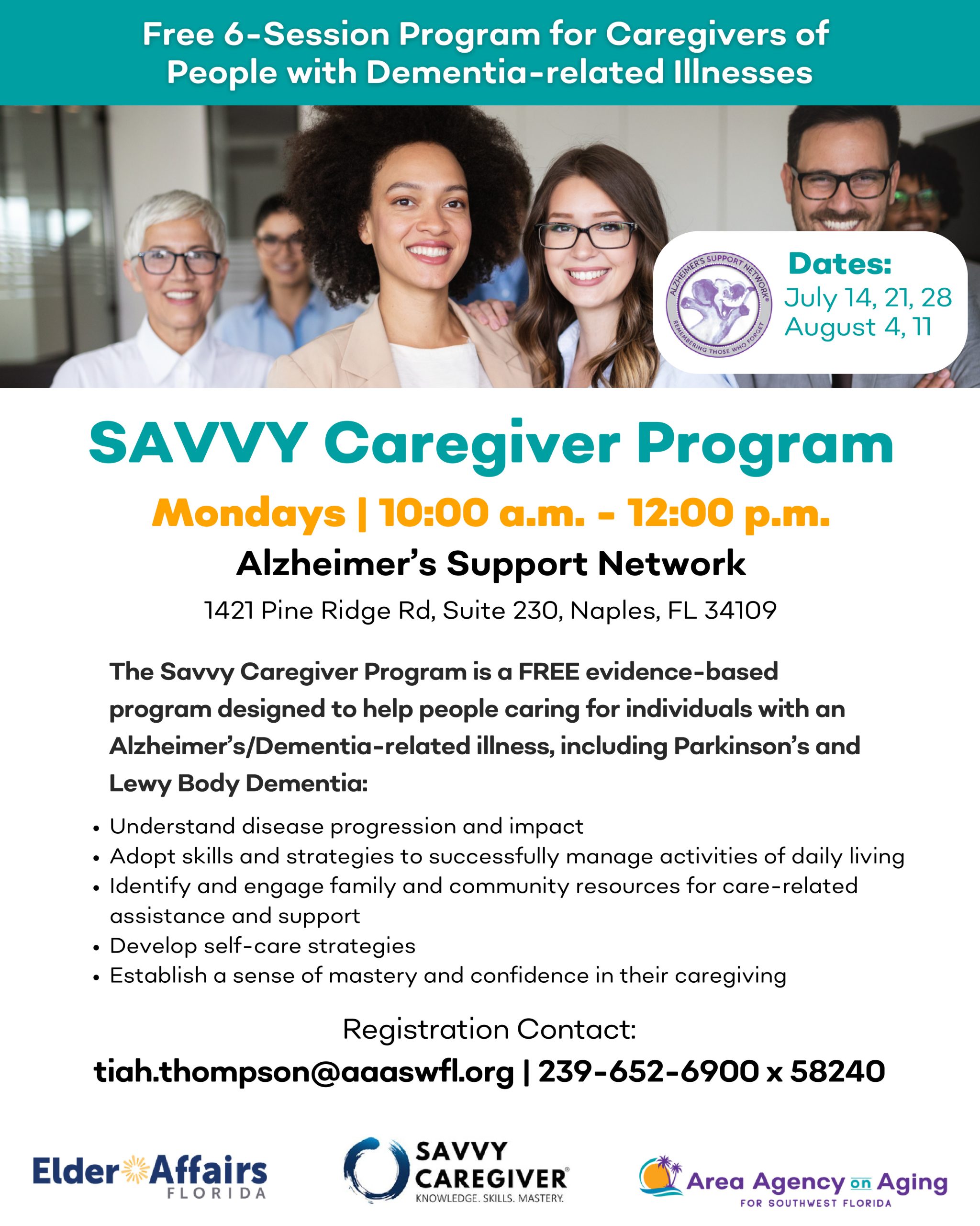 Monthly Flyers | Alzheimer's Support Network